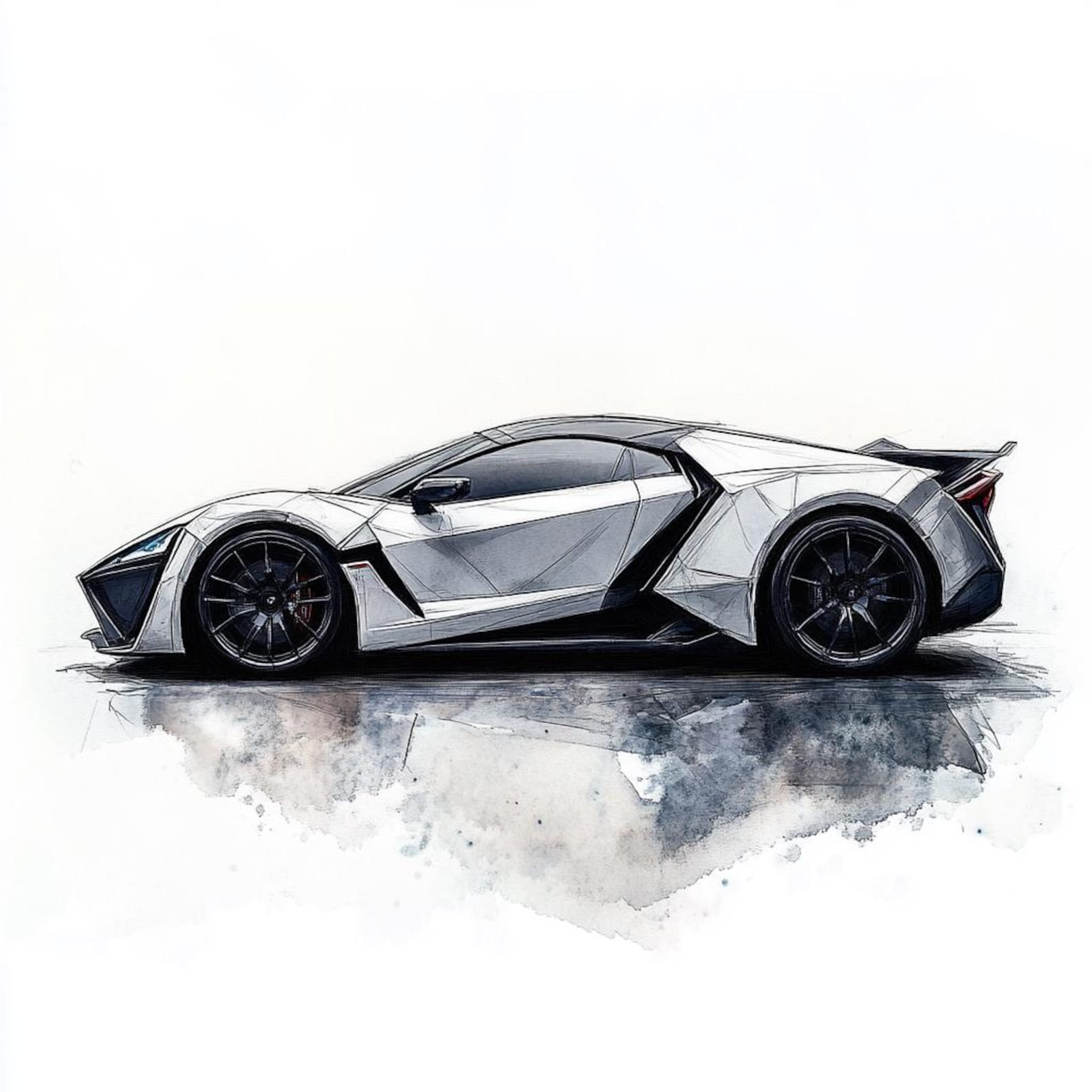 W Motors Lykan Hypersport Digital Sketch – High-resolution Printable ...