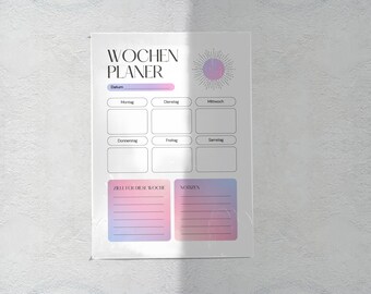 Modern Weekly Planning Calendar - Etsy