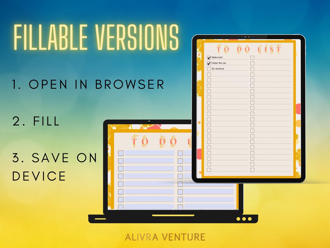 Printable and Fillable To-do List PDF | 2 Layouts in A4 A5 B5 | Digital ...