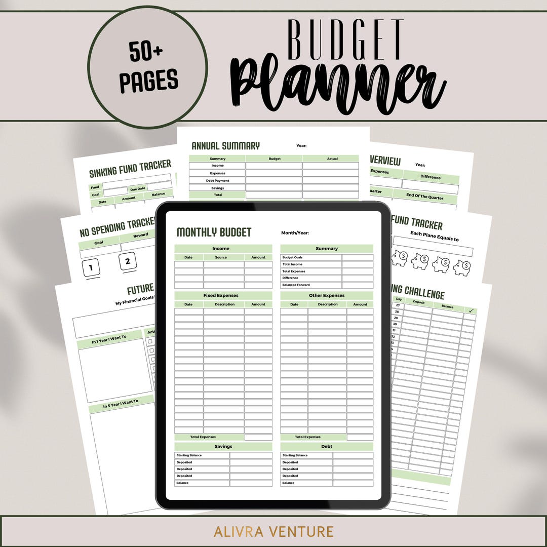 Printable Financial Budget Planner, Monthly and Weekly Budget, Budget ...