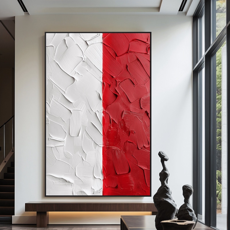 Red Abstract Art - Etsy