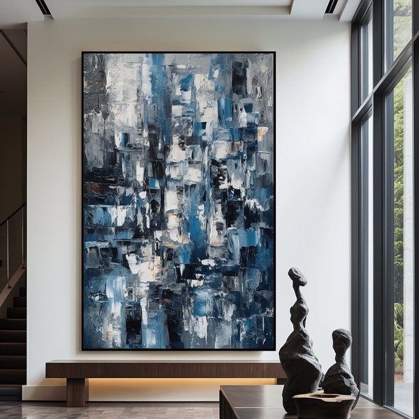 Blue Abstract Print - Etsy