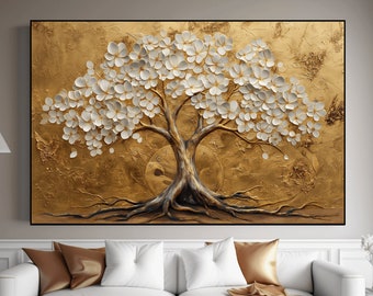 Tree of Life Digital Print, Abstract Wall Art, Gold, Tree of Life, Tree Art, Tree Painting ...