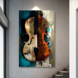 Violin Abstract Wall Art Canvas Violin Wall Art Abstract - Etsy