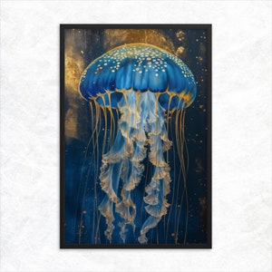 Jellyfish Abstract Art Framed Poster: Ocean Wall Decor - Etsy