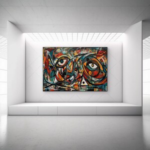 Picasso Style Abstract Framed Poster: Colorful Wall Art - Etsy