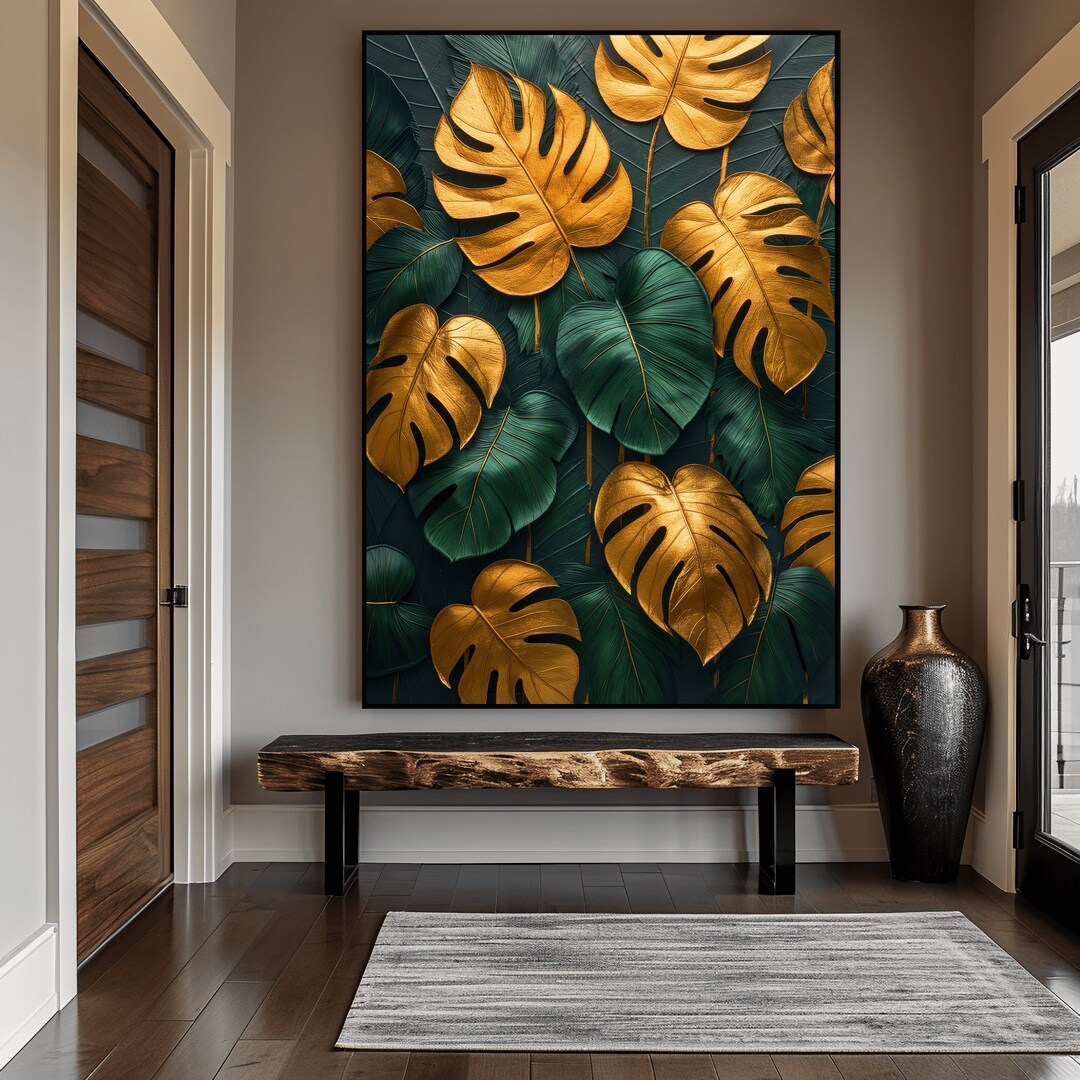 Monstera Abstract Art Digital Print, Monstera Leaf Print, Monstera Wall ...