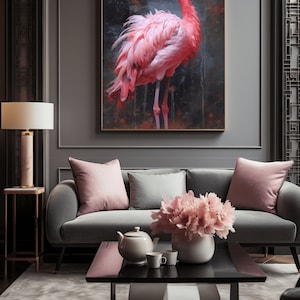 Flamingo Abstract Art Framed Poster, Flamingo Art, Flamingo Print ...