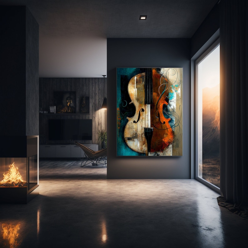 Violin Abstract Wall Art Canvas Violin Wall Art Abstract - Etsy