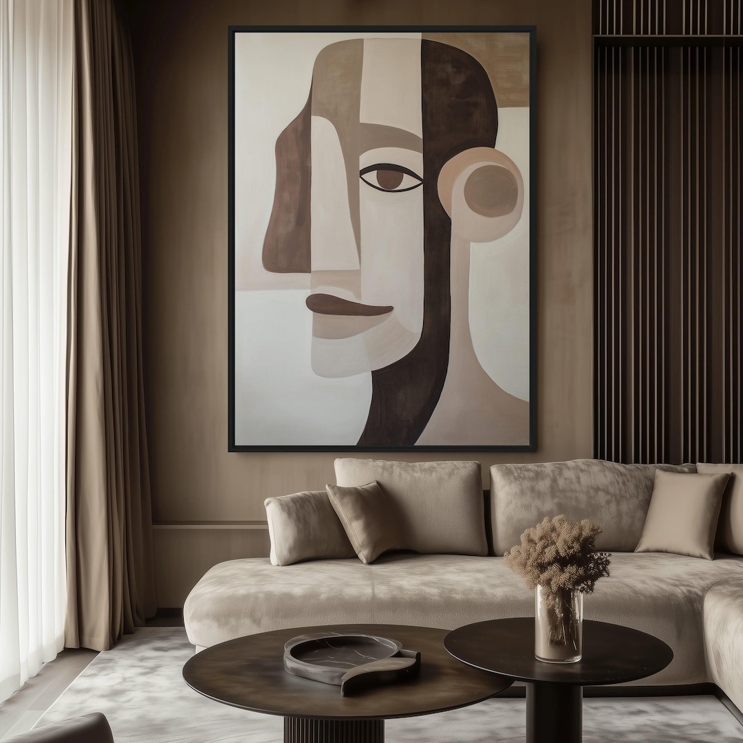 Cubist Male Portrait Art Print: Modern Framed Canvas Wall Art - Etsy