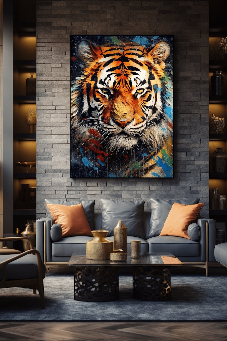 Tiger Wall Art Framed Poster, Tiger, Tiger Painting, Tiger Wall Art ...