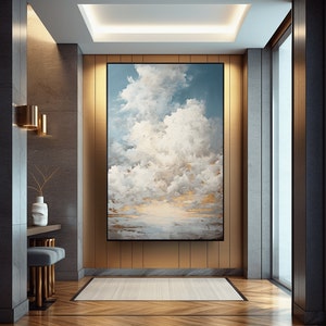 Clouds Wall Art Framed Poster, Cloud Wall Art, Cloud Painting, Cloud ...