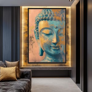 Buddha Modern Art Famed Canvas, Buddha Wall Art, Buddha Art, Buddha ...