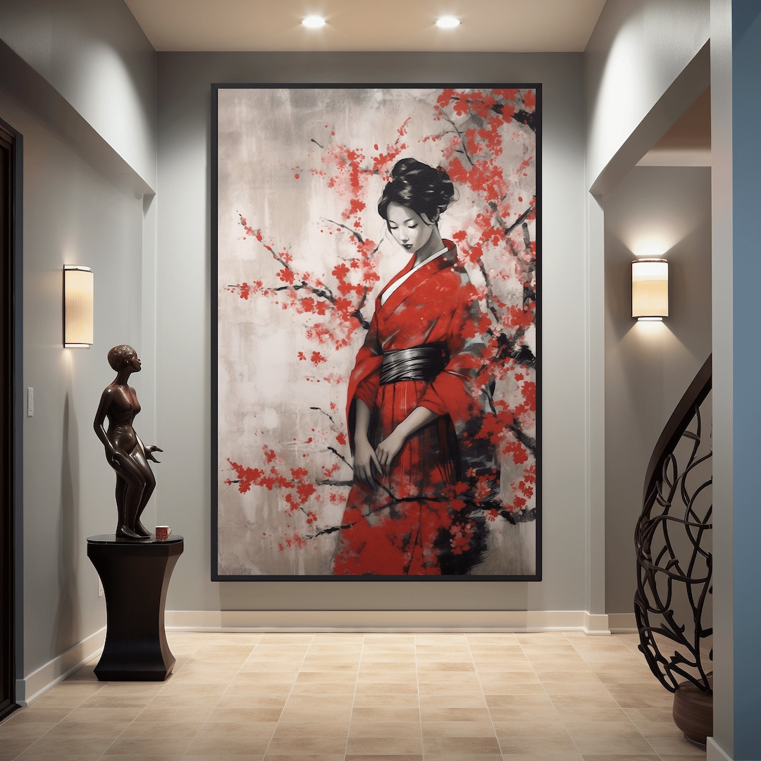 Framed Geisha Art Print: Japanese Ukiyo-e Wall Art - Etsy