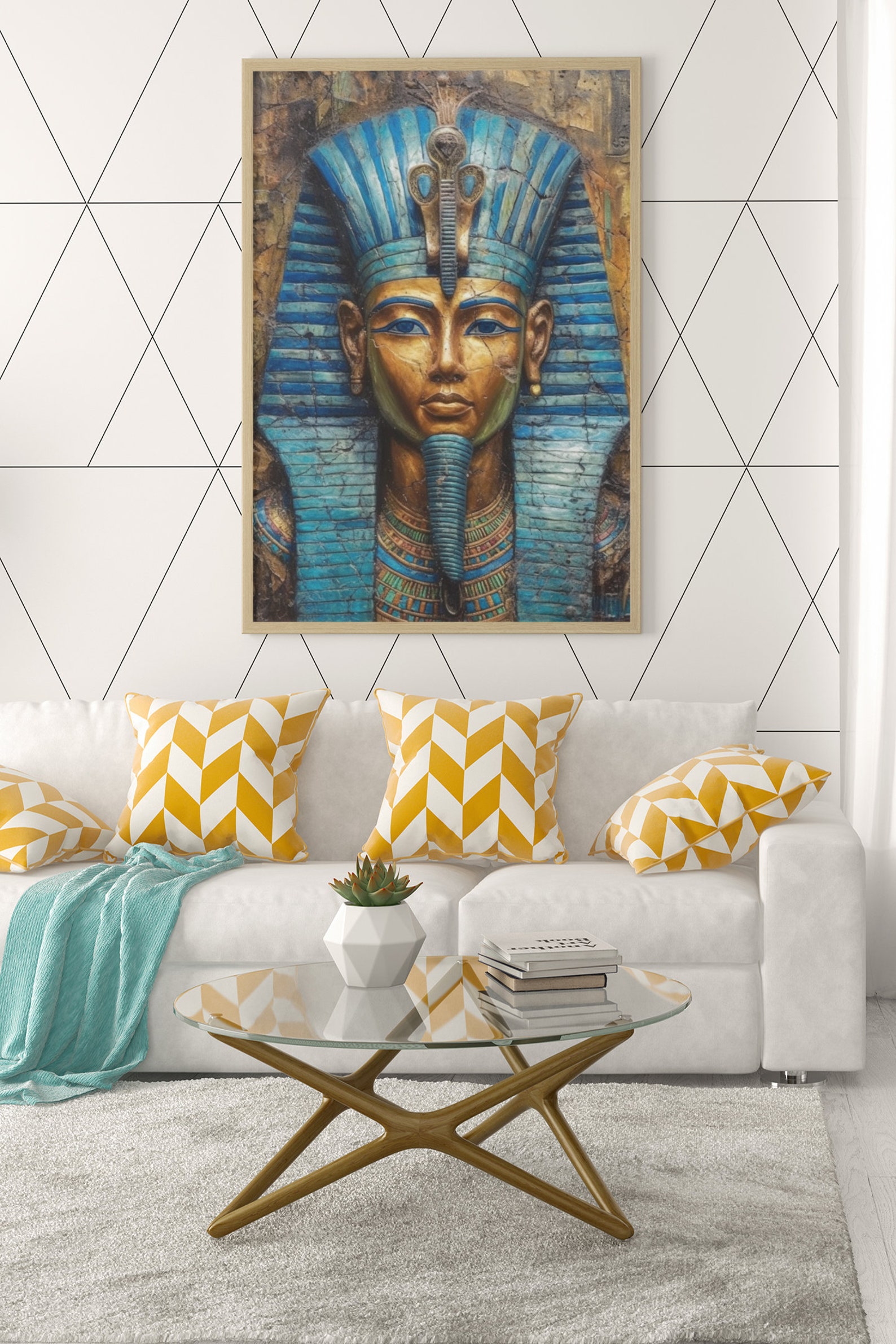 Tutankhamun Abstract Framed Poster Tutankhamun Pharaoh - Etsy