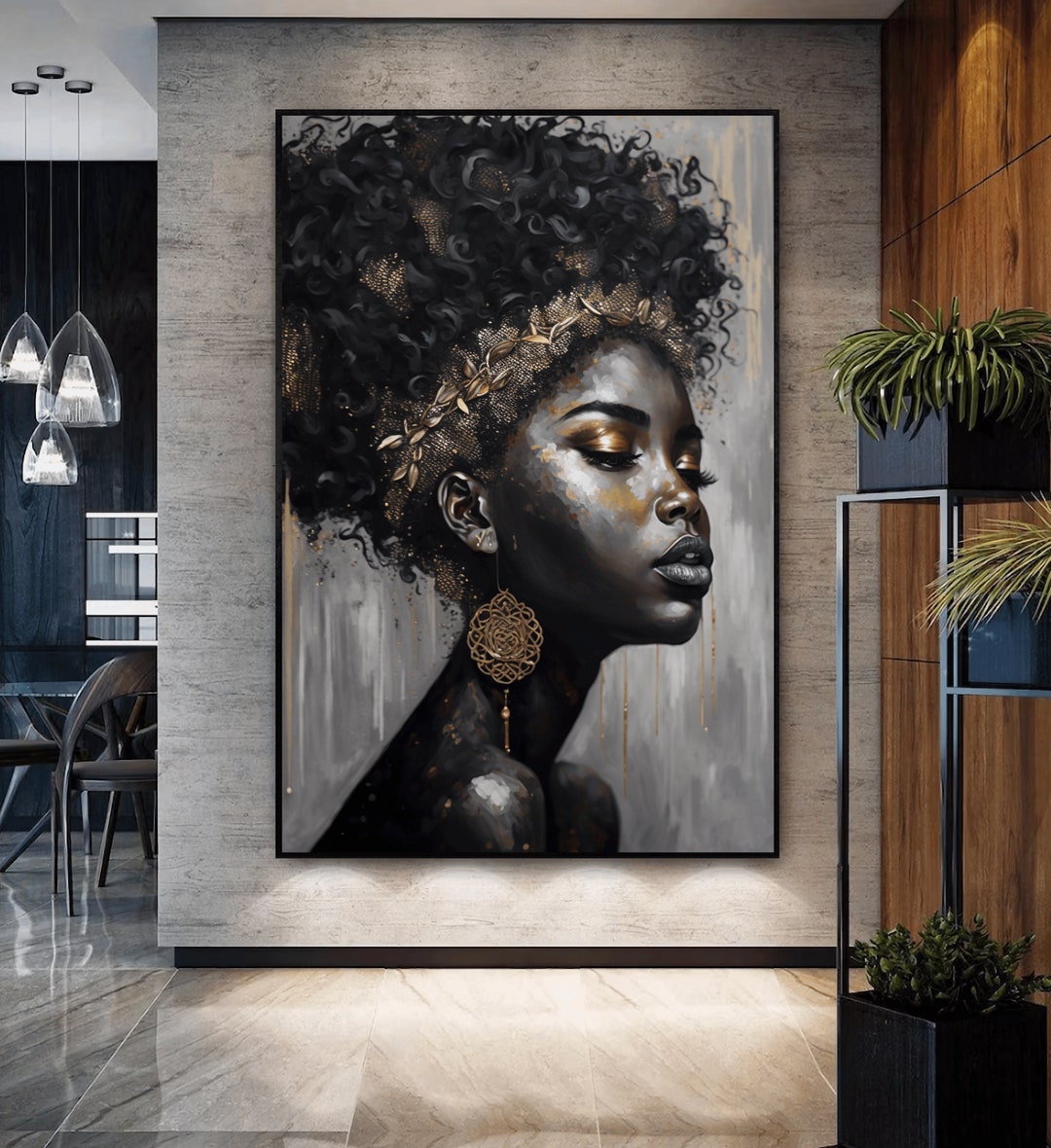 African Woman Framed Poster, African Wall Art, African American, Black Woman, Trendy Prints ...