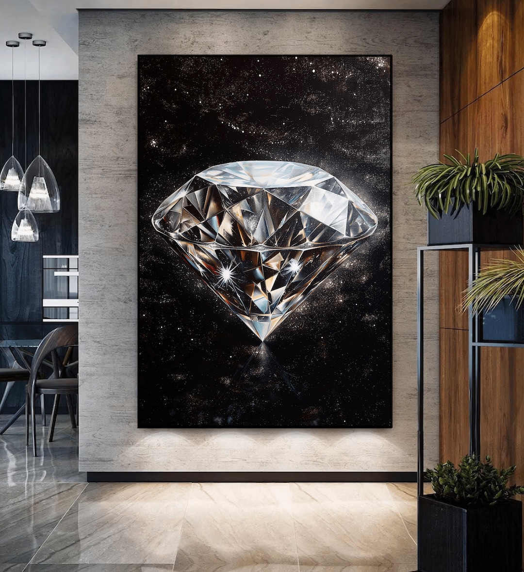 Diamond Digital Print, Diamond, Diamond Decor, Diamond Wall Art ...