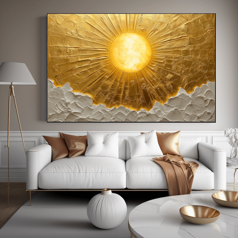 Gold Sun Abstract Art Print: Modern Home Decor (digital Download) - Etsy