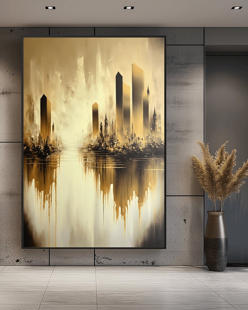 Abstract Cityscape Art Print: Modern City Wall Decor (digital Download ...