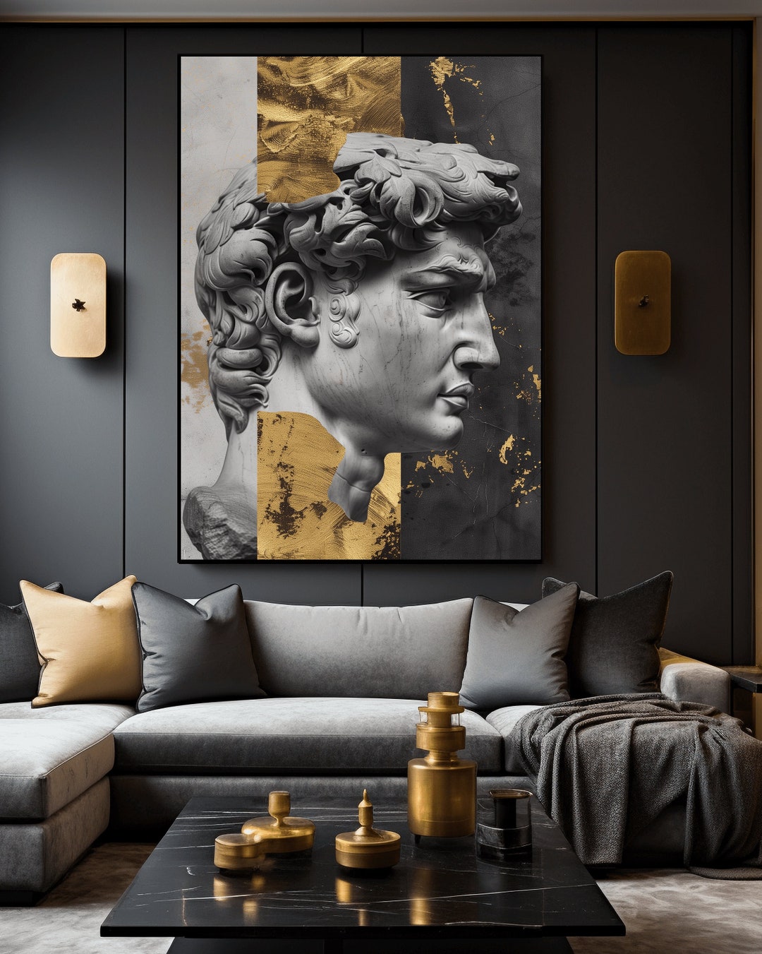 David Statue Digital Print, David Statue Print, David Print, David ...