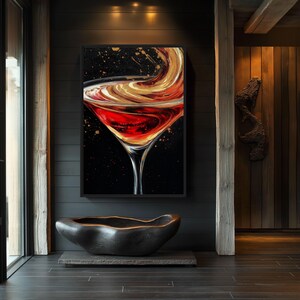 Cocktail Abstract Art Framed Canvas, Cocktail Print, Cocktail Poster ...