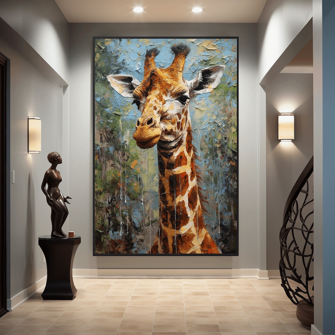 Framed Giraffe Abstract Art Print: Modern Animal Wall Decor - Etsy