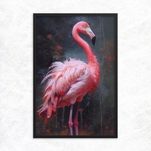 Flamingo Abstract Art Framed Poster, Flamingo Art, Flamingo Print ...