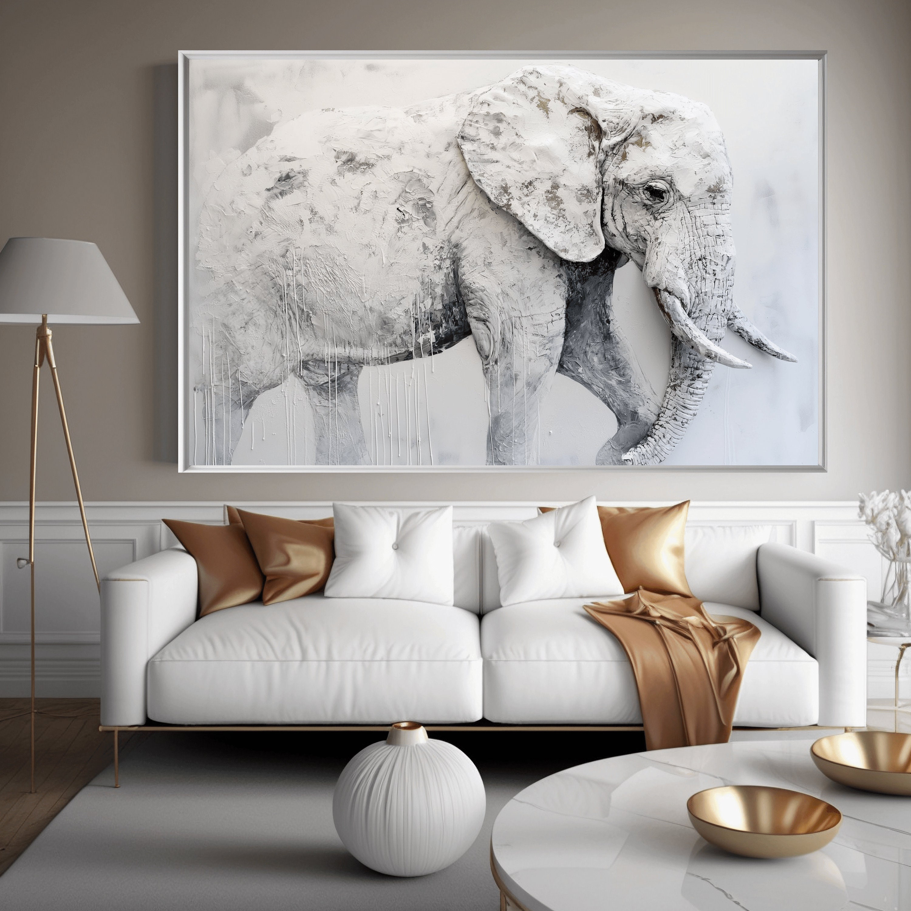 Elephant Abstract Art Digital Print, Elephant, Elephant Art, Elephant ...