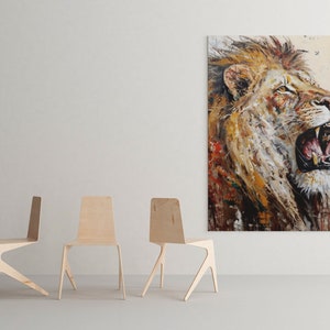 Lion Abstract Wall Art Canvas Lion Wall Art Lion Canvas Wall - Etsy