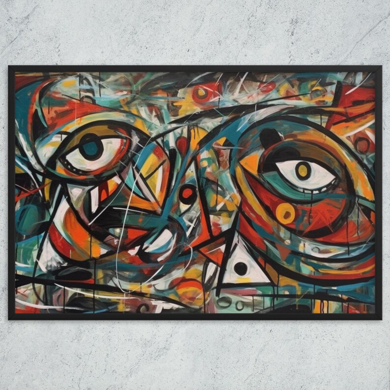 Picasso Style Abstract Framed Poster: Colorful Wall Art - Etsy