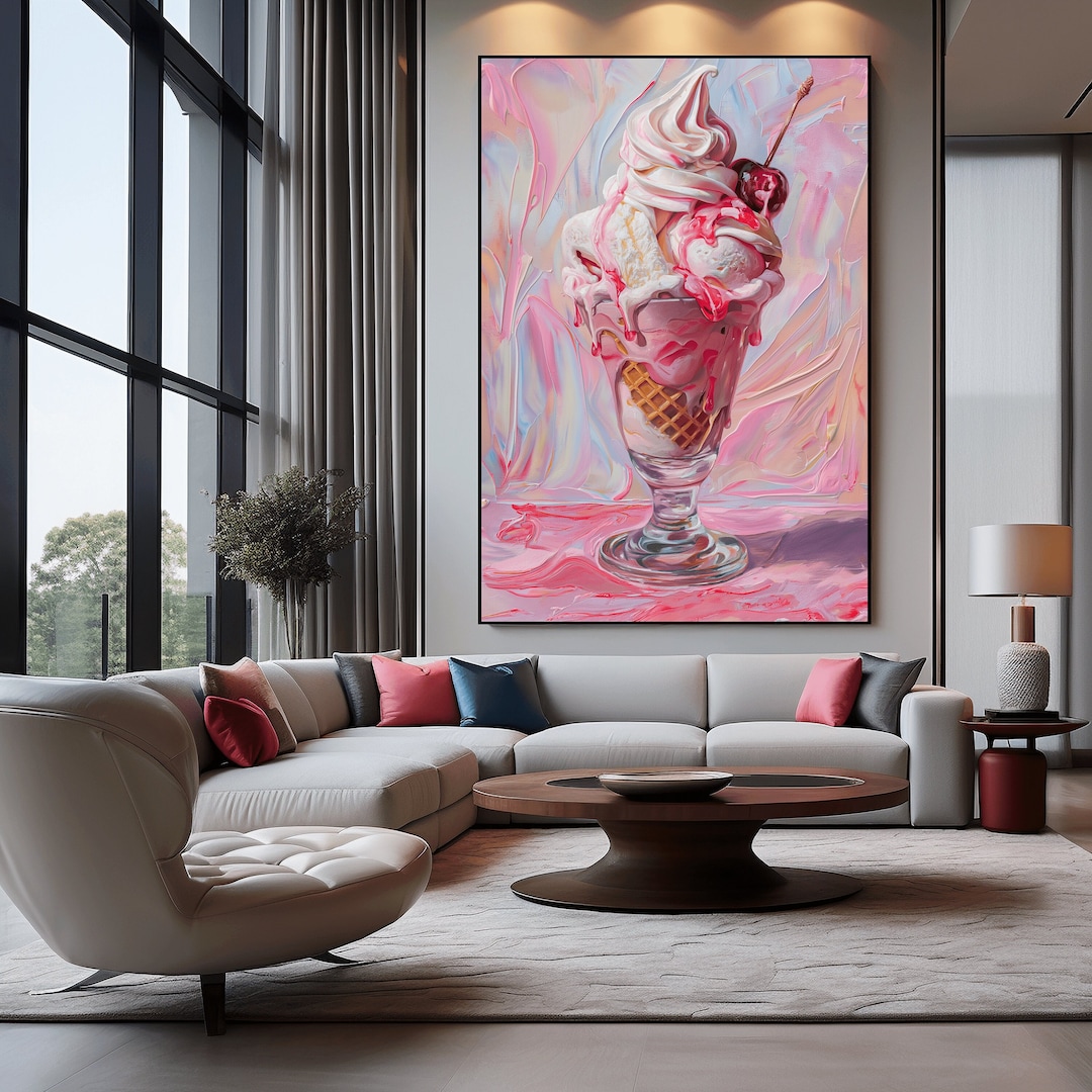Ice Cream Abstract Art Digital Print, Ice Cream Wall Art, Ice Cream Art ...