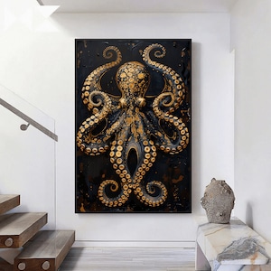 Octopus Abstract Art Framed Poster, Octopus, Octopus Wall Art, Octopus ...