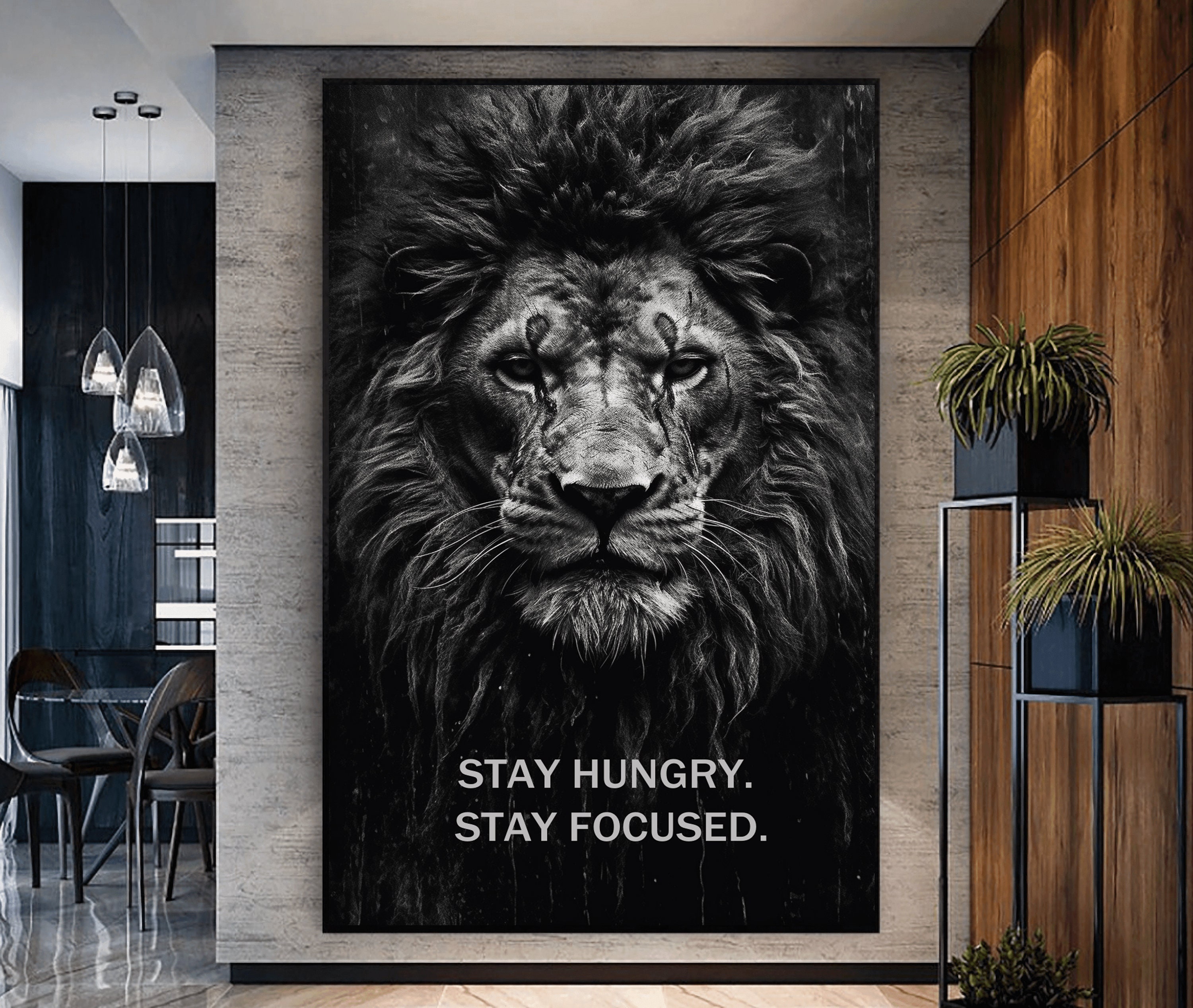Lion Motivational Framed Poster Lion Lion Wall Art - Etsy