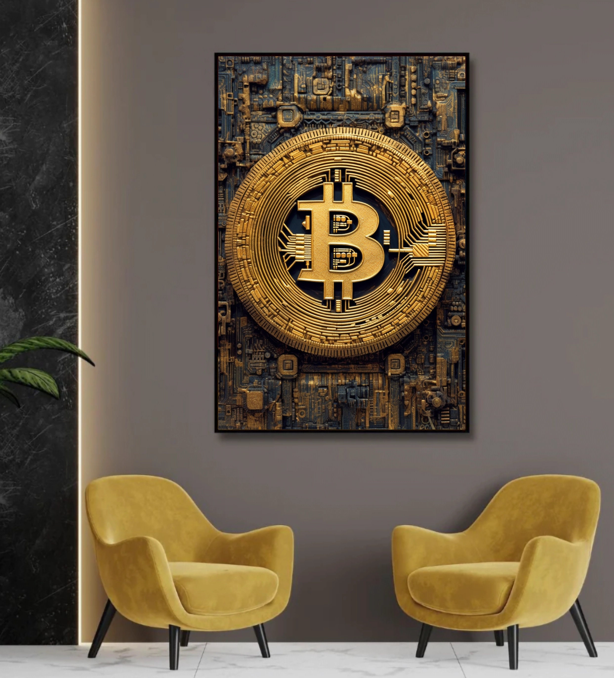 Bitcoin Abstract Framed Poster, Bitcoin, Bitcoin Art, Crypto Art ...