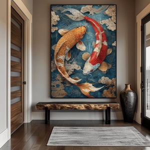 Koi Fish Framed Poster, Koi Fish, Japanese Art, Koi Fish Print ...