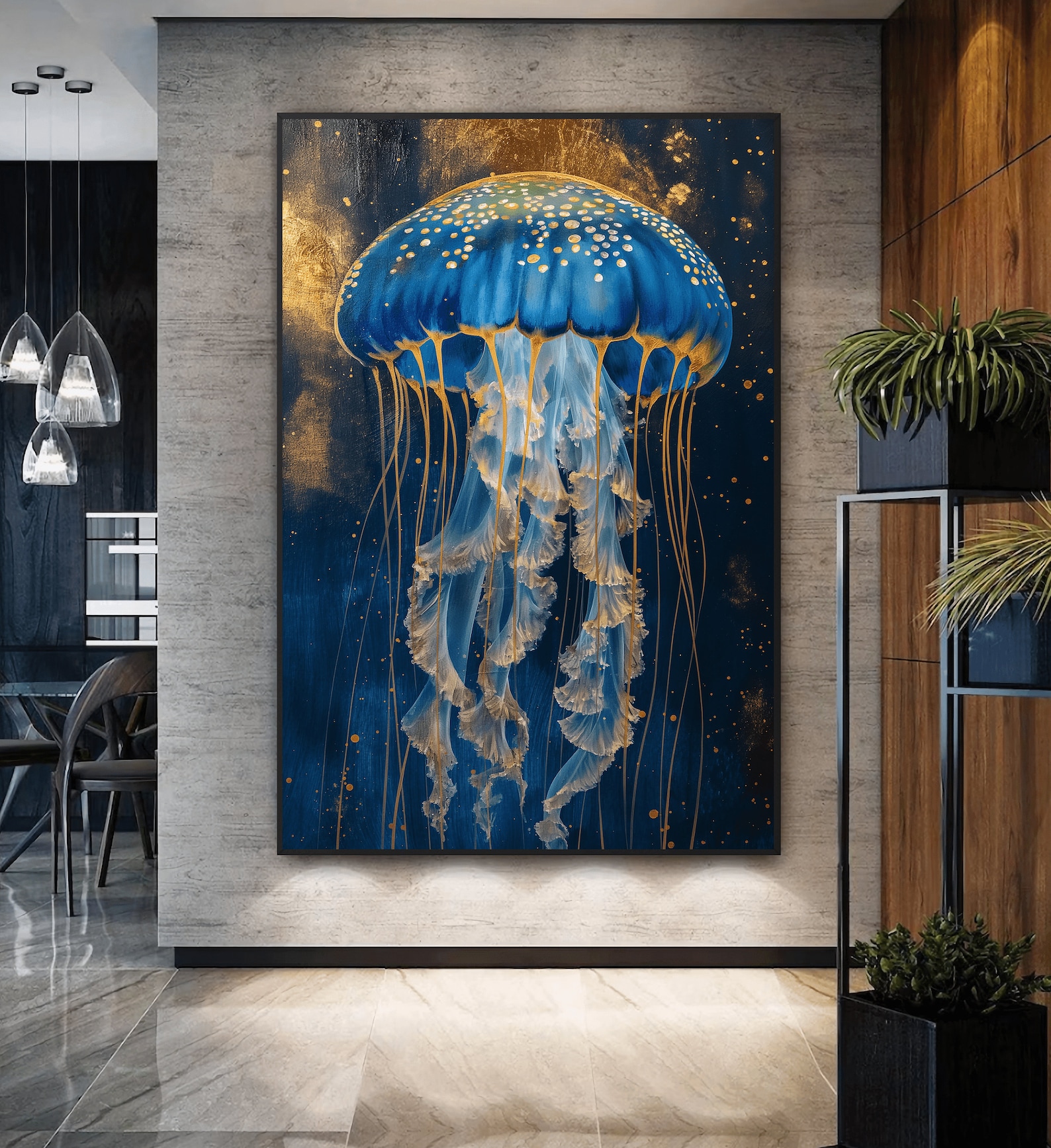 Jellyfish Abstract Art Framed Poster: Ocean Wall Decor - Etsy