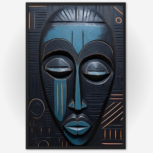 Tribal Mask Framed Poster, African Tribal Mask, African Mask, African ...