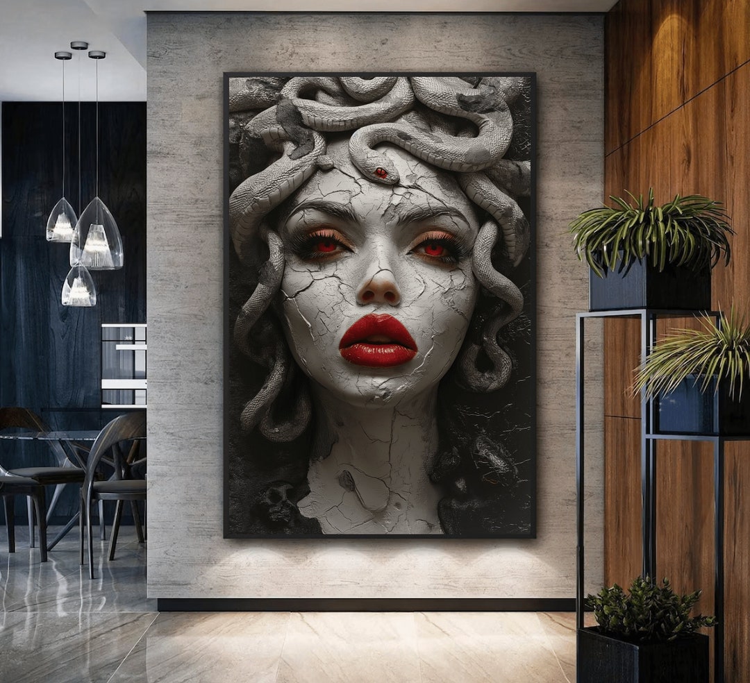 Medusa Gorgon Abstract Art Digital Print, Medusa, Medusa Print, Medusa ...