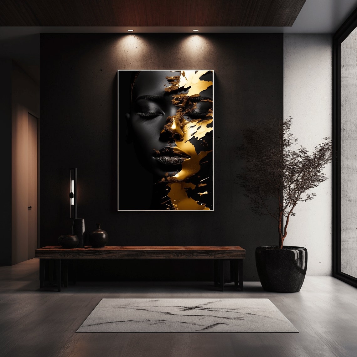 African Woman in Gold Framed Poster African Woman African - Etsy