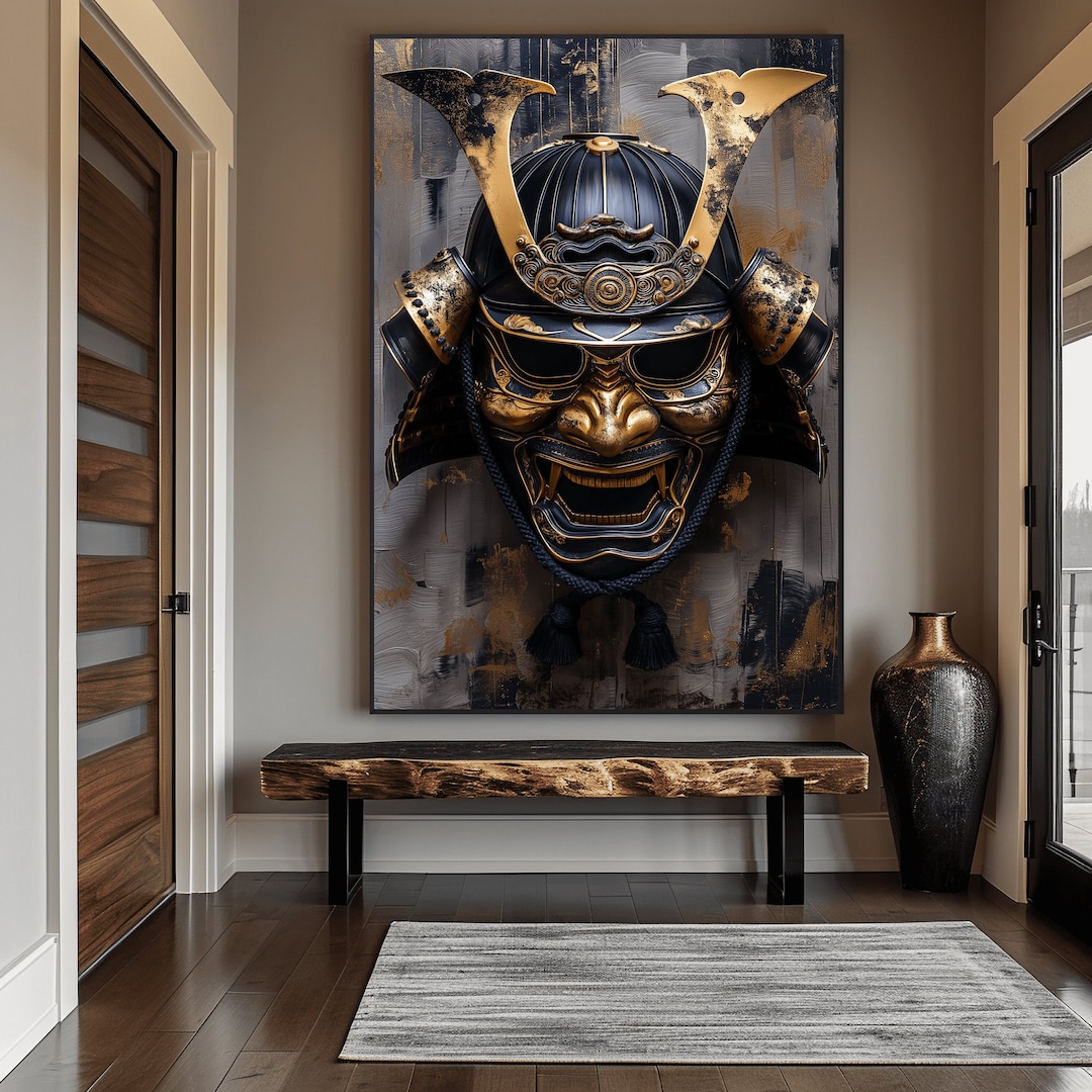 Samurai Mask Framed Poster: Japanese Wall Art - Etsy