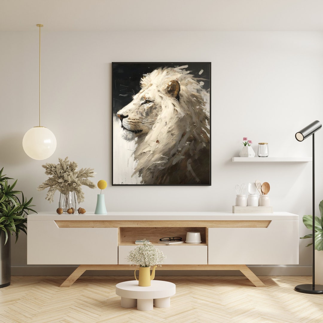 Lion Abstract Digital Print Black and White Abstract Lion - Etsy