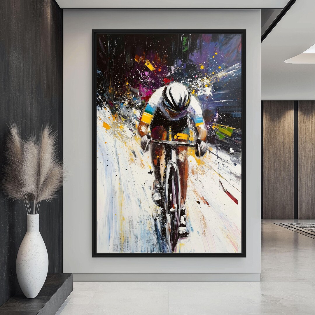 Cycling Abstract Art Print: Modern Bicycle Wall Decor (digital Download ...
