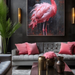 Flamingo Abstract Art Framed Poster, Flamingo Art, Flamingo Print ...