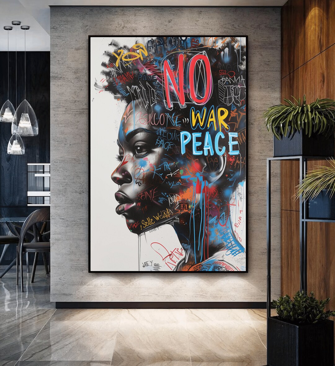 African Woman Graffiti Art Framed Poster: Street Art Print - Etsy