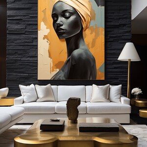 African Woman Abstract Art Digital Print, African American Art, Black ...