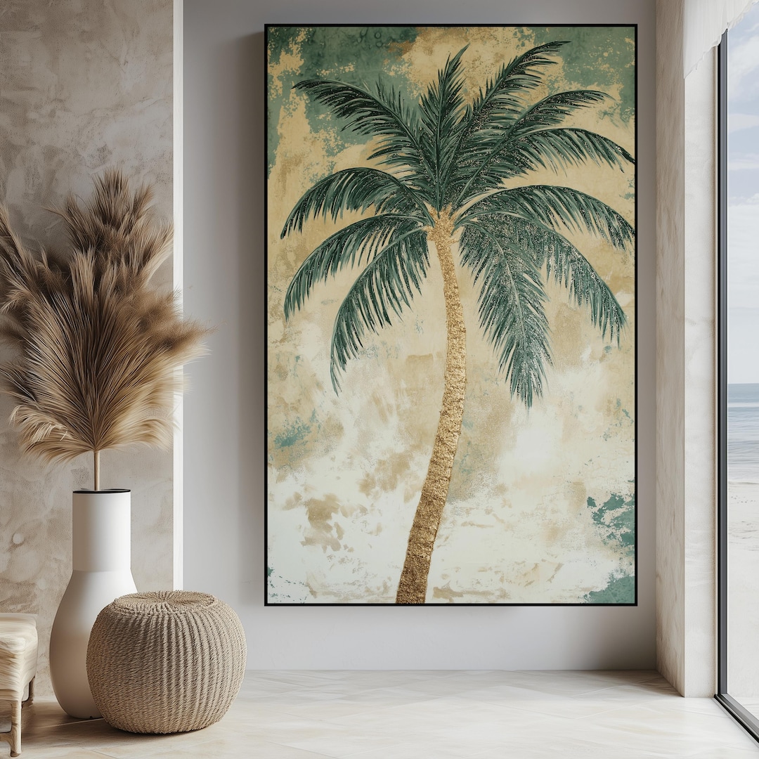 Palm Tree Framed Canvas, Palm Tree Print, Palm Tree Wall Art, Palm Tree ...
