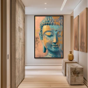 Buddha Modern Art Famed Canvas, Buddha Wall Art, Buddha Art, Buddha ...