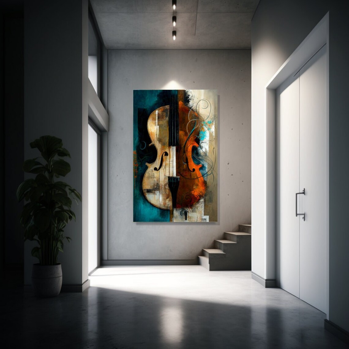 Violin Abstract Wall Art Canvas Violin Wall Art Abstract - Etsy