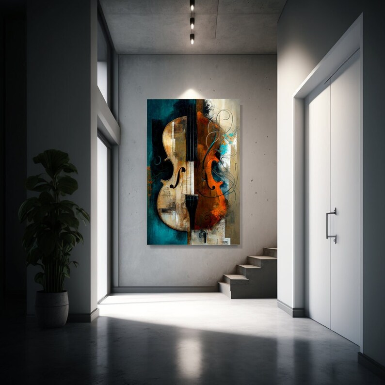 Violin Abstract Wall Art Canvas Violin Wall Art Abstract - Etsy