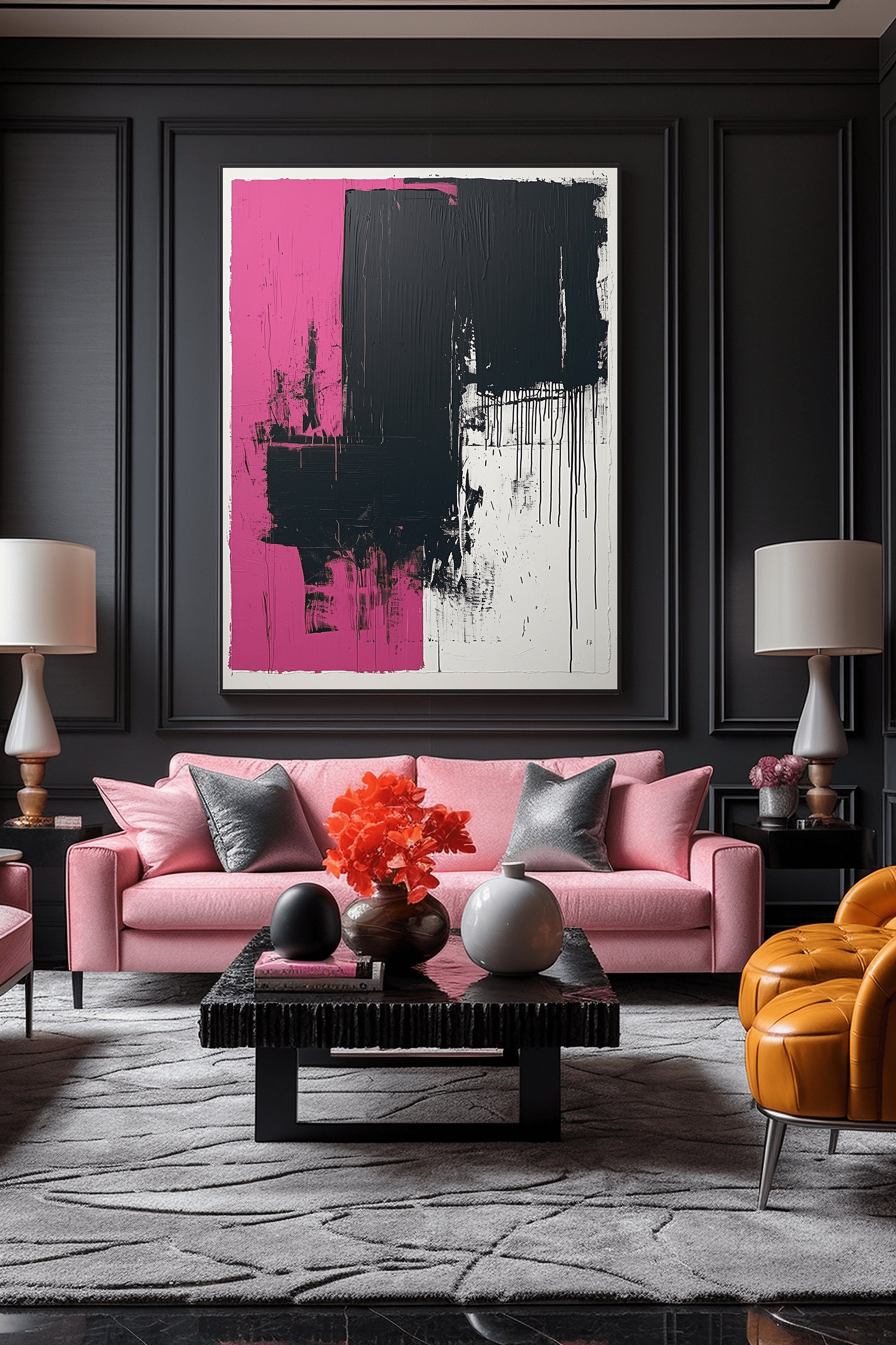 Pink Abstract Wall Art Print: Modern Home Decor (digital Download) - Etsy